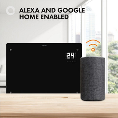 Devola WiFi Smart Electric Glass Panel Heater 1500W Wall Mounted Or ...