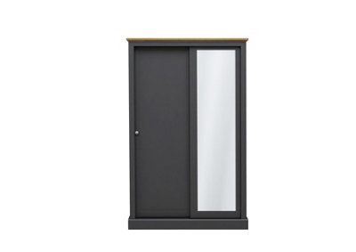 Devon Charcoal 2-Door Sliding Wardrobe - Timeless Elegance with Smart ...