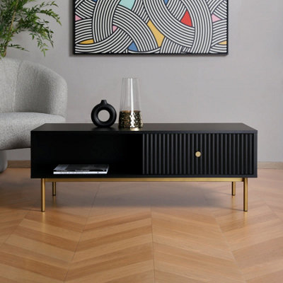 Devon - Coffee Table with Drawer - Black