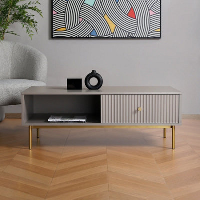 Devon - Coffee Table with Drawer - Grey