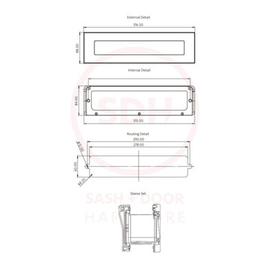 Devoran Sleeved Letter Plate - Pewter