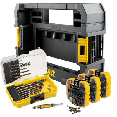 Dewalt 100 Piece Black Gold Drill Screwdriver Bit Set + Tough Case ...