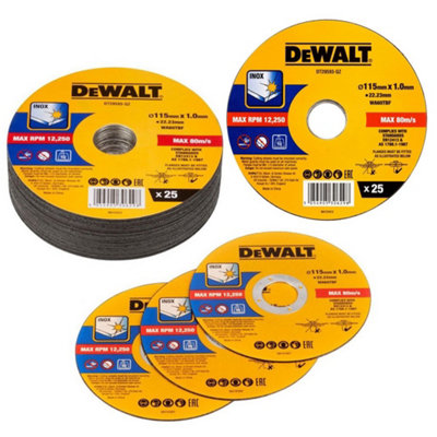 Dewalt 115mm 4.5" 1mm Thin INOX Metal Cutting Disc 22mm Bore Flat Disc ...
