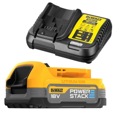 DeWalt 18v Compact Powerstack Battery & Charger Starter Set DCB112 ...