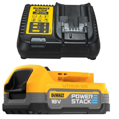 DeWalt 18v Compact Powerstack Battery & Charger Starter Set DCB115 ...