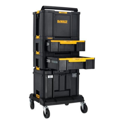Dewalt 5 Piece Tstak Tower 2 Drawer Units Deep Case + Tote Wheeled Cart ...