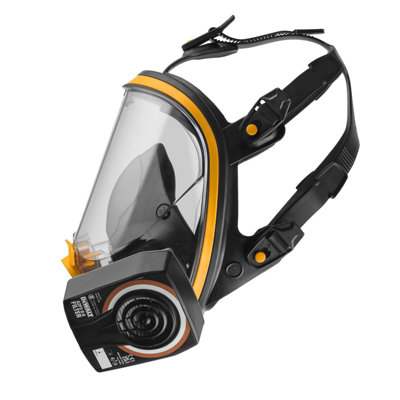 Dewalt A2P3 Full Face Large Dust Mask Respirator + Extra Filters + Gloves