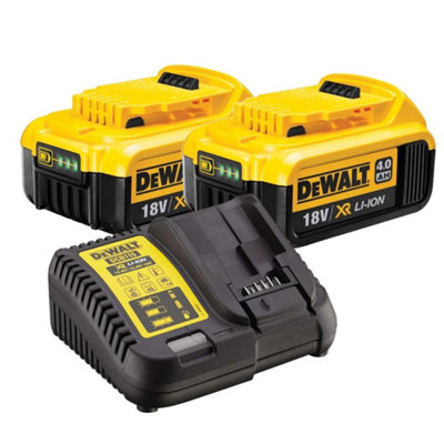 Dewalt DCB182 2 x 4.0ah 18v XR Lithium Ion Li-Ion Batteries with DCB115 ...