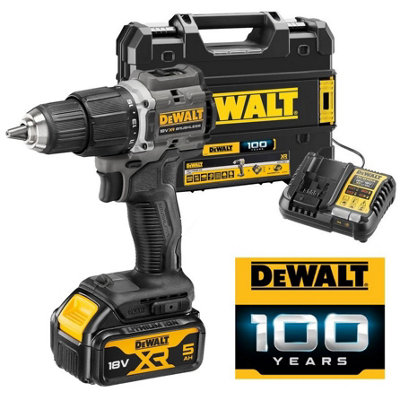 Dewalt DCD100P1T Black 18v XR Brushless Compact Combi Hammer Drill 100 Year