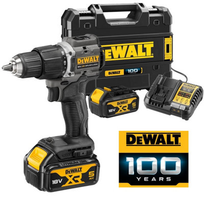 Dewalt DCD100P2T Black 18v XR Brushless Compact Combi Hammer Drill 100 Year