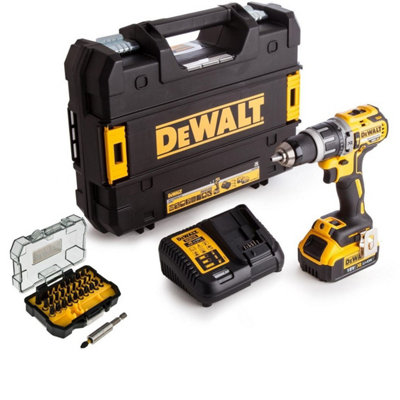 Dewalt DCD796 18v XR Brushless Combi Hammer Drill 4ah and Bit Set XMS21DCOMBI