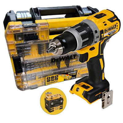 Dewalt DCD796N 18v XR Brushless Compact Combi Hammer Drill + Tstak + 85PC Set | DIY at B&Q