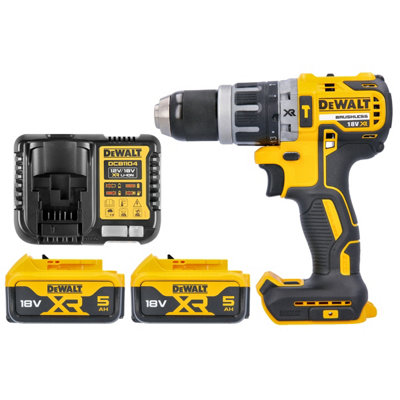 DeWalt DCD796N 18V XR Cordless Brushless Combi Drill With 2 x 5Ah ...