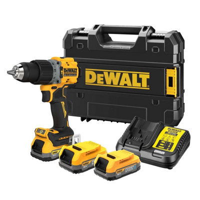 Dewalt DCD805E2T 18v XR Brushless Combi Hammer Drill + x 3 Powerstack ...