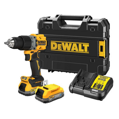 Dewalt DCD805E2T 18v XR Brushless Powerstack Combi Hammer Drill + 2 x ...