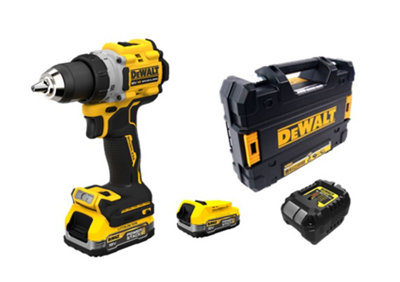 Dewalt DCD805E2T 18v XR Brushless Powerstack Combi Hammer Drill + 2 x ...