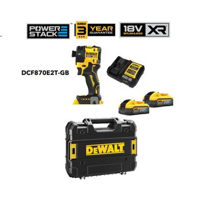 Dewalt DCF870E2T 18v XR Hydraulic Compact Impact Driver 2x 1.7Ah Powerstack