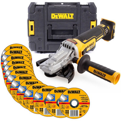 Dewalt DCG405FN 18v XR Brushless 125mm Flathead Angle Grinder Tstak ...