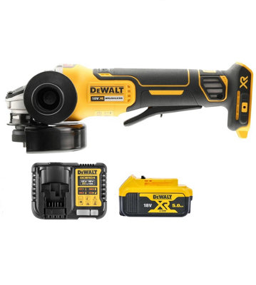 DeWalt DCG406 18V XR Cordless Brushless 125mm Angle Grinder With 1 x ...