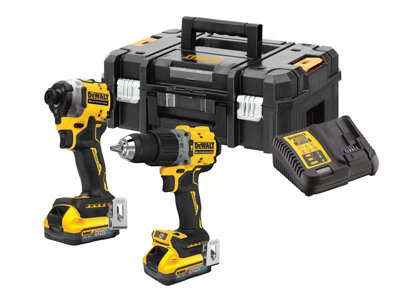 Dewalt DCK2050H2T 18v XR Brushless Powerstack Combi Hammer Drill + Impact Driver | DIY at B&Q