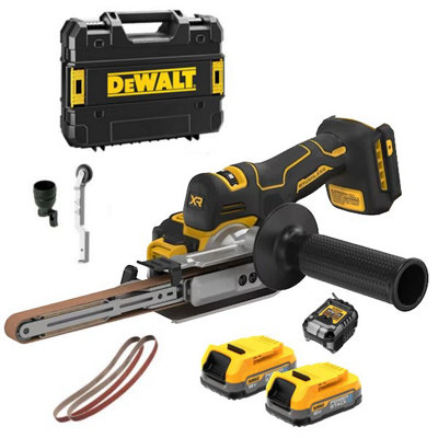 Dewalt DCM200E2T 18v XR Cordless Brushless Powerfile Bandsaw Sander ...