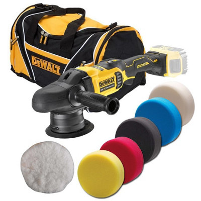 Dewalt DCM848N 18v Brushless Dual Action Polisher 125mm Bare + 6pc ...