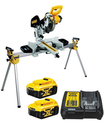 Dewalt DCS365M2 18v Cordless XPS 184mm Mitre Saw, 2 x 5.0ah + DE7023 ...