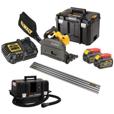 Buy Dewalt DCS520T2 54v XR FLEXVOLT Plunge Saw 165mm 2x 6.0ah Guide ...