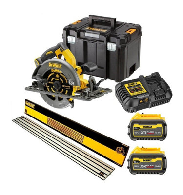 Dewalt DCS579T2 54v XR Flexvolt Circular Saw 190mm + 1.5M Guide Rail ...