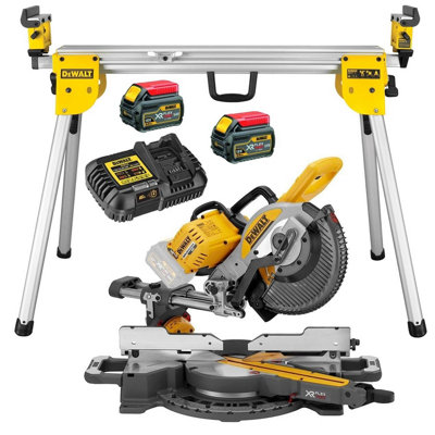 Dewalt DCS727T2 XR 2 X 54v Flexvolt Cordless 205mm Mitre Saw DE7033 Leg Stand