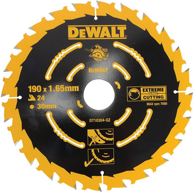 Dewalt DT10304 Circular Saw Blade 190 x 30mm x 24 Tooth Extreme Framing ...