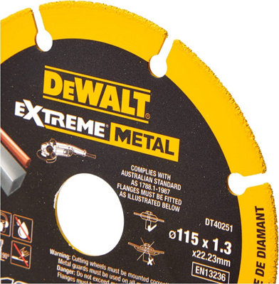 Dewalt DT40251 Extreme Metal Diamond Disc Cutting Grinding Wheel 115mm 4.5
