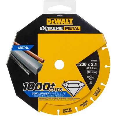 DeWalt DT40255 9" 230mm Extreme Diamond Edge Metal Cutting Wheel DCS690 ...