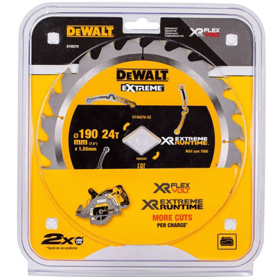 Dewalt DT40270 Extreme Runtime High Torque Circular Saw Blade 190 x 24T ...