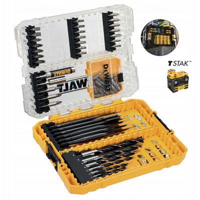Dewalt DT70758 Extreme 57 Pc Screwdriver + Flat Spade + Brad Point Bit ...