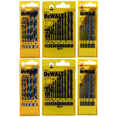 Dewalt DT71582 46 Piece Combination Drill Bits Set Masonry Wood Metal ...