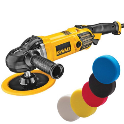 Dewalt DWP849X Premium 180mm Variable Speed Polisher 240V & x5 ...