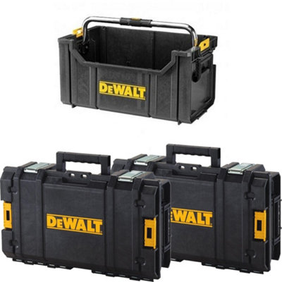 DEWALT DWST1-75654 TOUGHSYSTEM OPEN TOTE TOOL BOX + 2 X DEWALT TOO ...