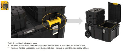Dewalt DWST17871-1 TSTAK Rolling Job Chest IP54 Toolchest Stacking ...