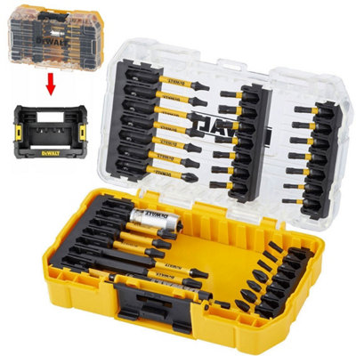 Dewalt FLEXTORQ 37 PC Screwdriver Impact Rated Bit Set Drive Guide ...