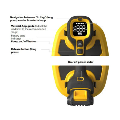 Dewalt GRABO DCE590N 18v XR Cordless Vacuum Lifter Suction Digital ...