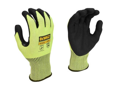 DEWALT Hi-Vis Cut D Grip Gloves Size 9 for Maximum Safety and Comfort