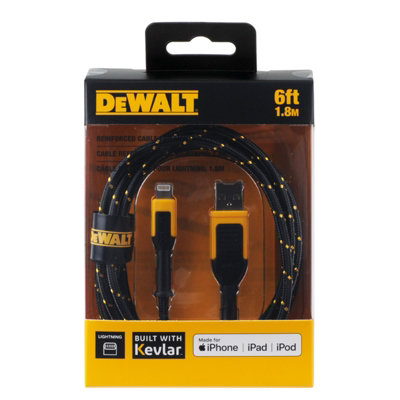 Dewalt MFi-Certified Lightening USB iPhone Charging Cable 6ft 1.8m ...