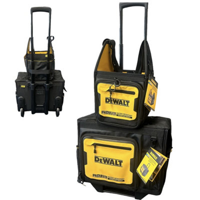 Dewalt Pro Rolling Wheeled Tool Bag Case Soft Storage Stackable + 11 ...