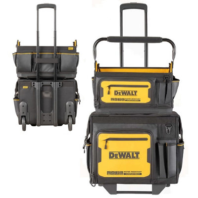 Dewalt Pro Rolling Wheeled Tool Bag Case Soft Storage Stackable + Tote ...