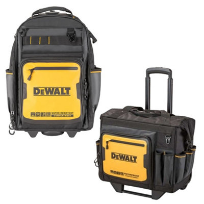 Dewalt Pro Rolling Wheeled Tool Bag Case Storage Stackable + Backpack ...