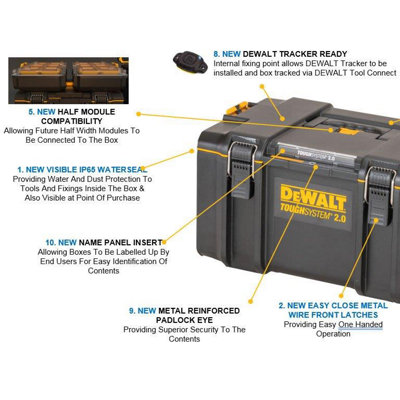 Dewalt Tough System 2.0 DS400 Stackable Toolbox Case 2x 1/2 Width Deep ...