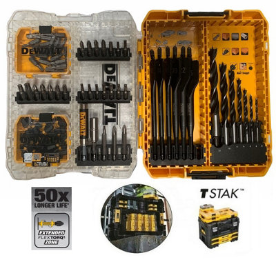 Dewalt Toughcase Extreme Torsion 82 Pc Screwdriver Flat Spade Brad ...