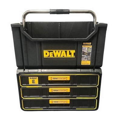 Dewalt Toughsystem 2.0 DS280 Tote Tool Box + 3 Shallow Drawer Toolbox ...