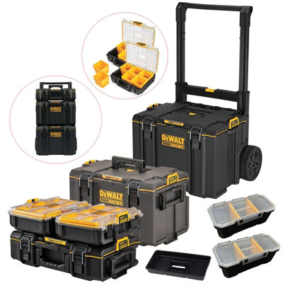 Dewalt Toughsystem 2 DS450 Rolling Mobile Tool Storage Box Trolley 2 Organisers